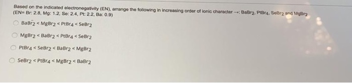 Solved Based on the indicated electronegativity (EN), | Chegg.com