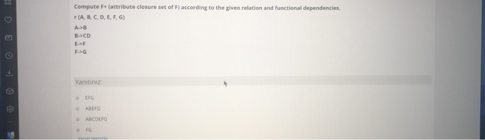 Solved Compute F+ (attribute closure set of F) according to | Chegg.com