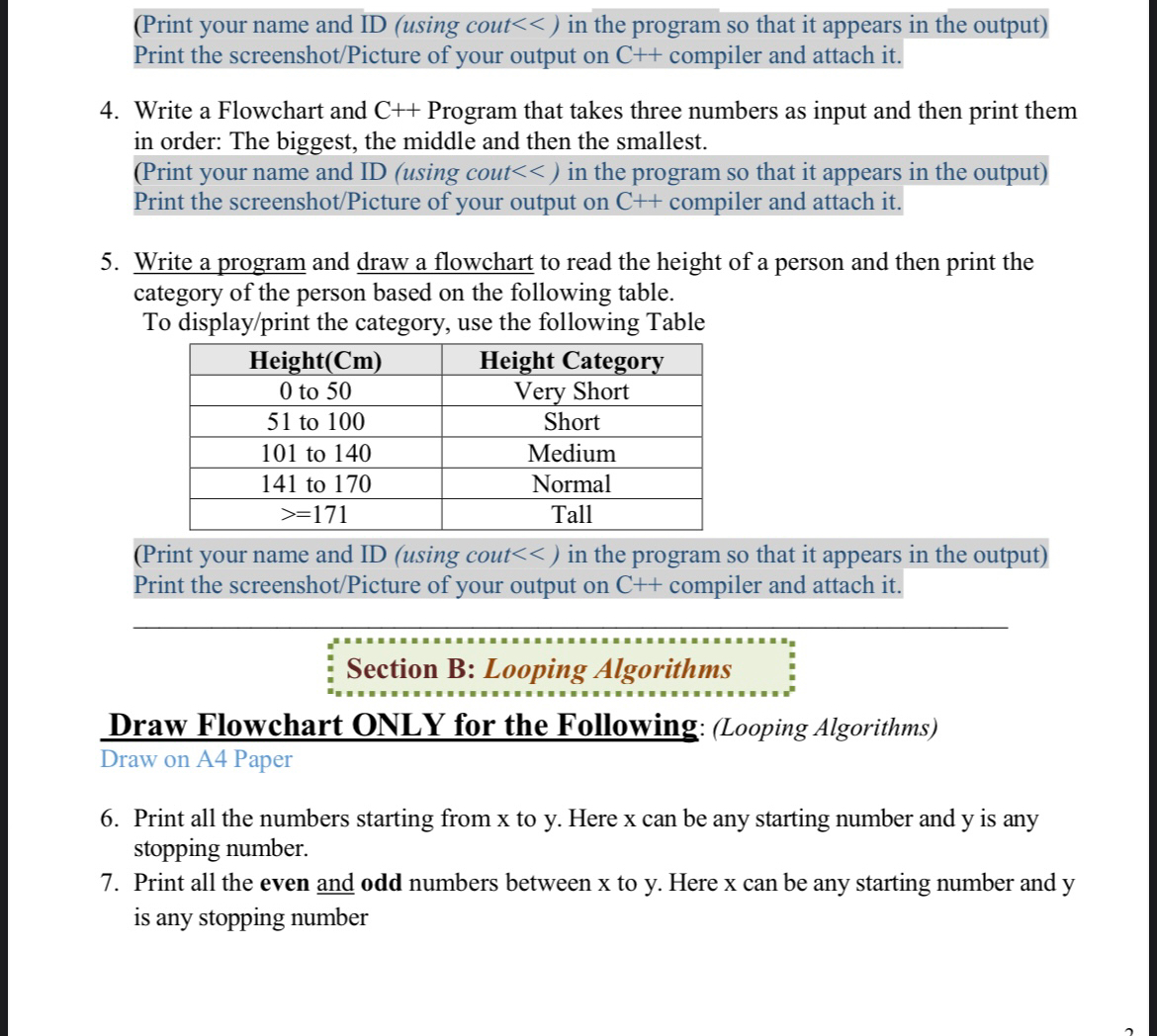 Solved (Print your name and ID (using cout