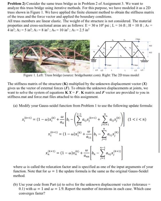Solved Problem 2) Consider the same truss bridge as in | Chegg.com