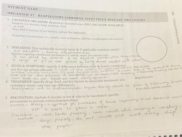 Solved BORNE INFECTIOUS DISEASE ORGANISMS Calegory: (i.e | Chegg.com