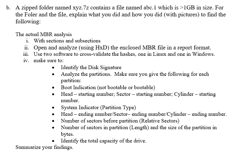 Solved b. ﻿A zipped folder named xyz. 7z ﻿contains a file | Chegg.com