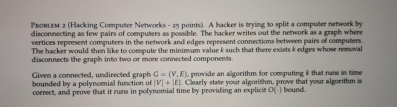 Solved PROBLEM 2 (Hacking Computer Networks - 25 points). A | Chegg.com