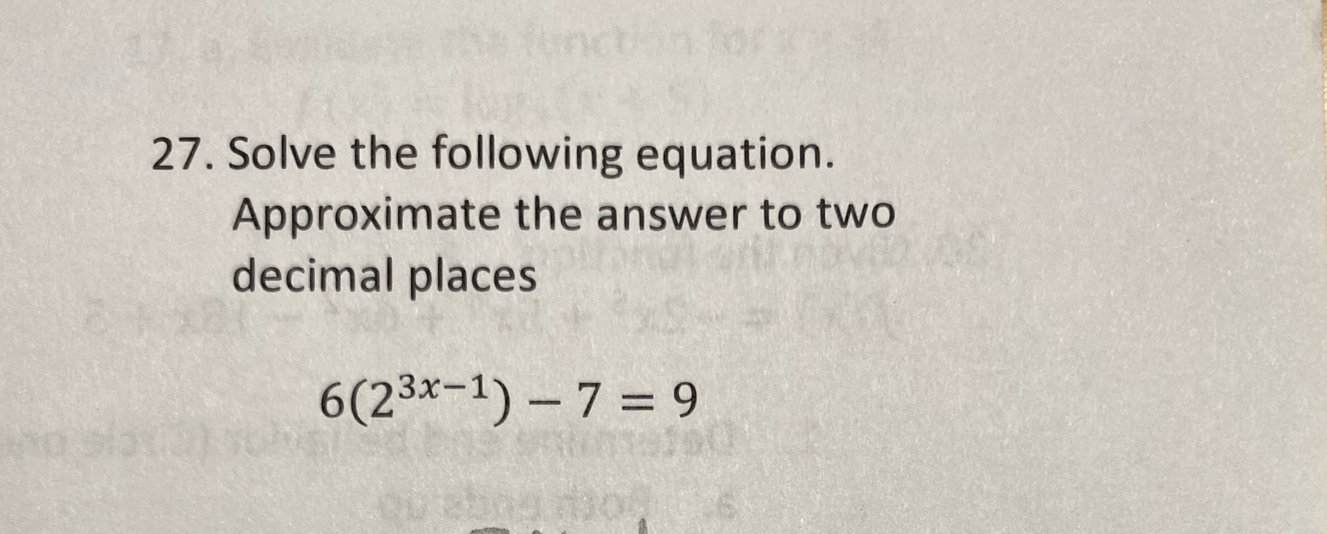 Solved Solve the following equation. Approximate the answer | Chegg.com