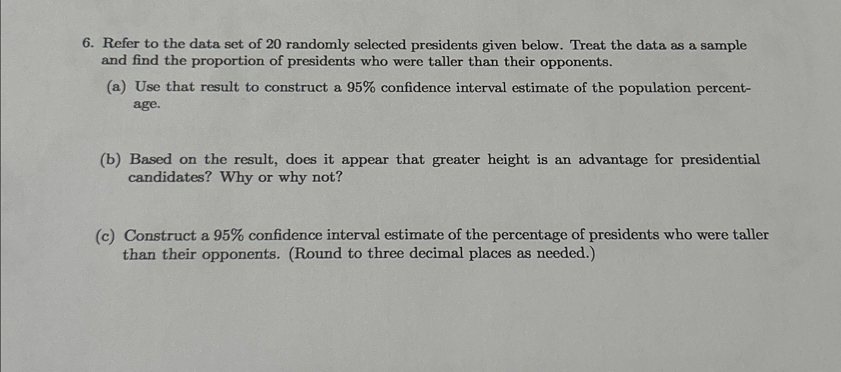 Solved Refer to the data set of 20 ﻿randomly selected | Chegg.com