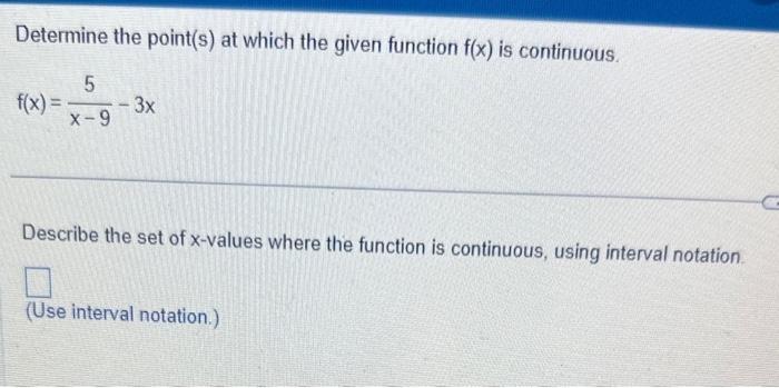 Solved Determine the point(s) at which the given function | Chegg.com