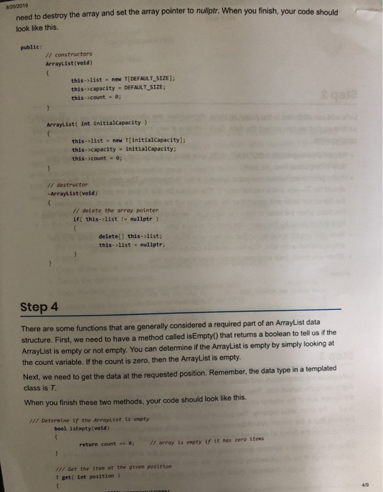Solved Week 7: Lab 8202019 Step 1 An array is a group of | Chegg.com