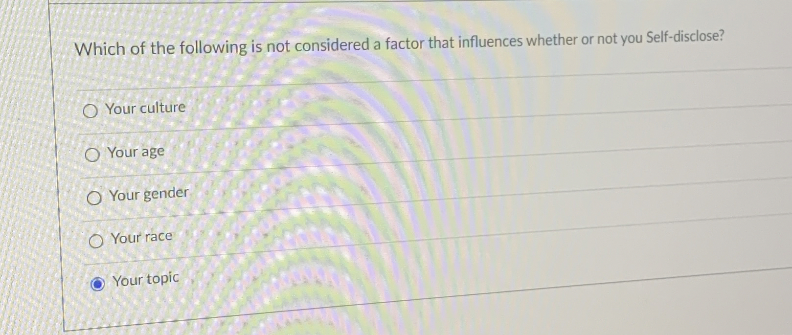 Solved Which of the following is not considered a factor | Chegg.com