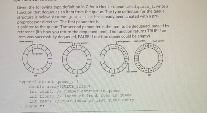 Solved Given the following type definition in C for a | Chegg.com