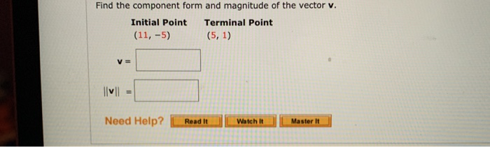 Solved Find the component form and magnitude of the vector | Chegg.com