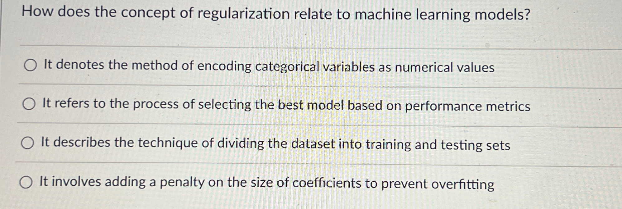 Solved How Does The Concept Of Regularization Relate To 