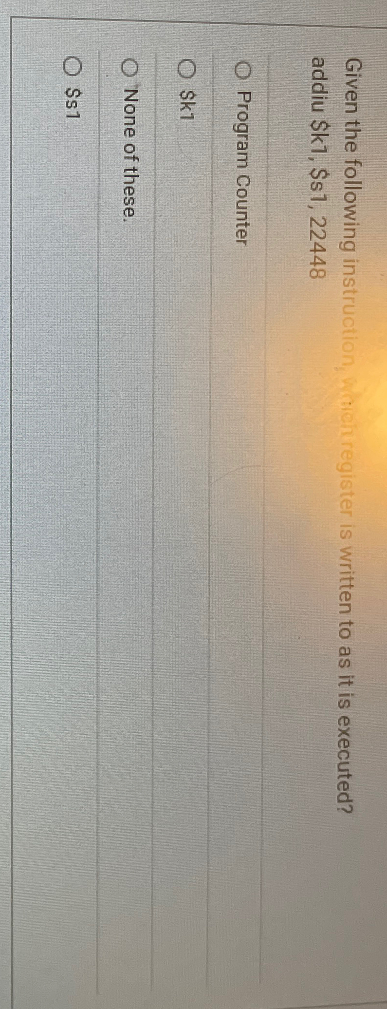 Solved Given the following instruction, when register is | Chegg.com
