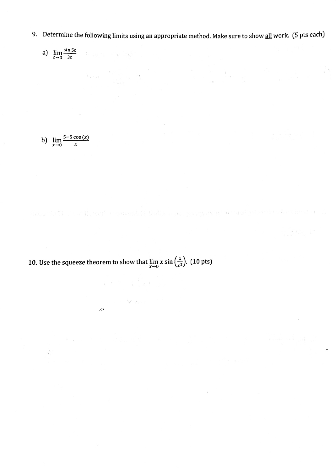Solved Determine the following limits using an appropriate | Chegg.com