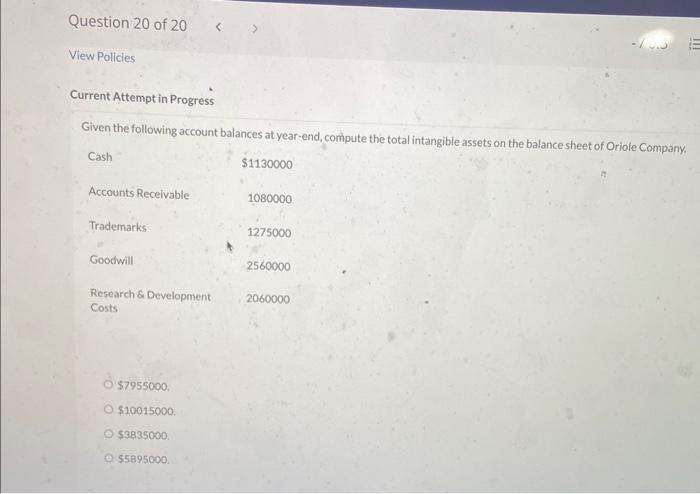 Solved Current Attempt in Progress Given the following | Chegg.com