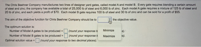 Solved The Chris Boehner Company manufactures two lines of | Chegg.com