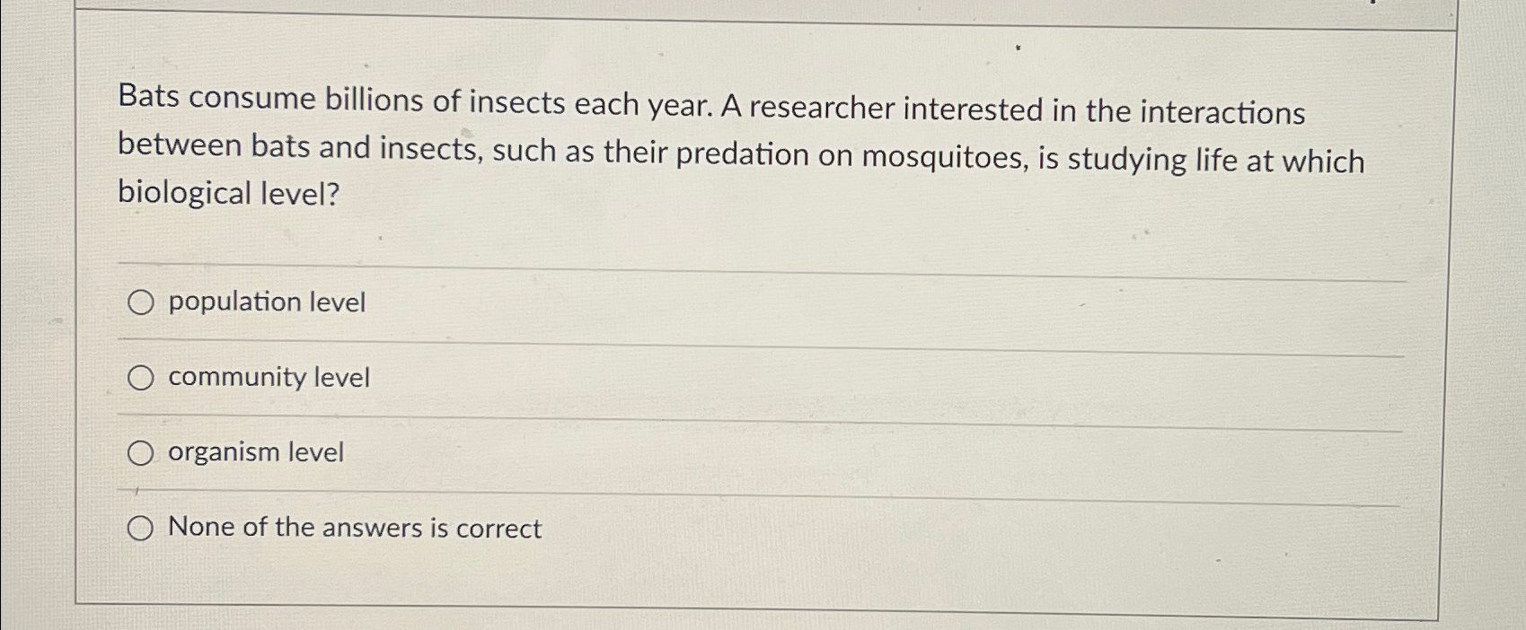 Solved Bats consume billions of insects each year. A | Chegg.com