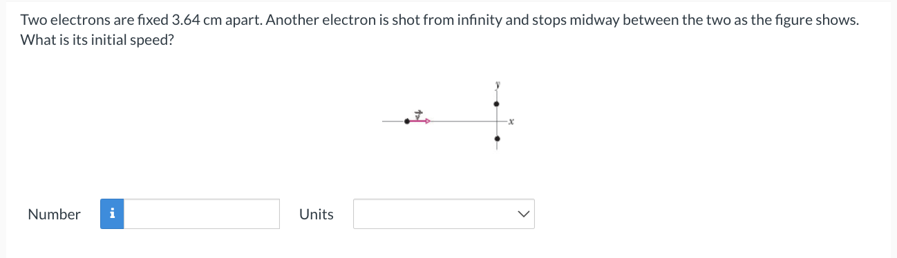 Solved Two electrons are fixed 3.64 ﻿cm apart. Another | Chegg.com