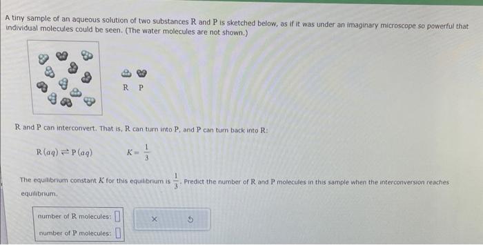 Solved A tiny sample of an aqueous solution of two | Chegg.com