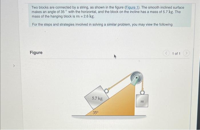 Solved Two blocks are connected by a string, as shown in the | Chegg.com