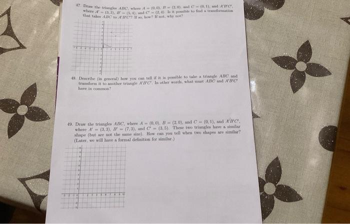 Solved 47. Draw the triangles ABC, where A=(0,0),Π=(2,0), | Chegg.com