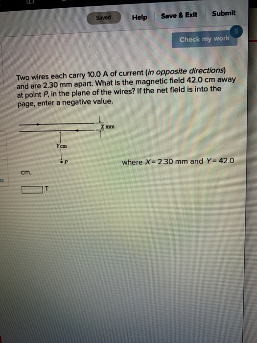Solved Saved Help Save & Exit Submit Check my work Two wires | Chegg.com