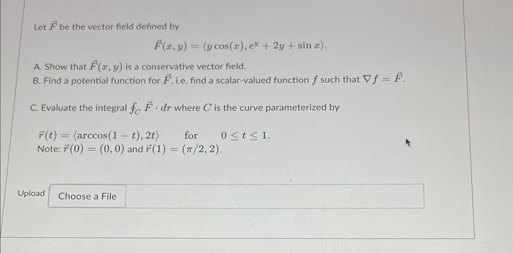Solved Let vec(F) ﻿be the vector field defined | Chegg.com