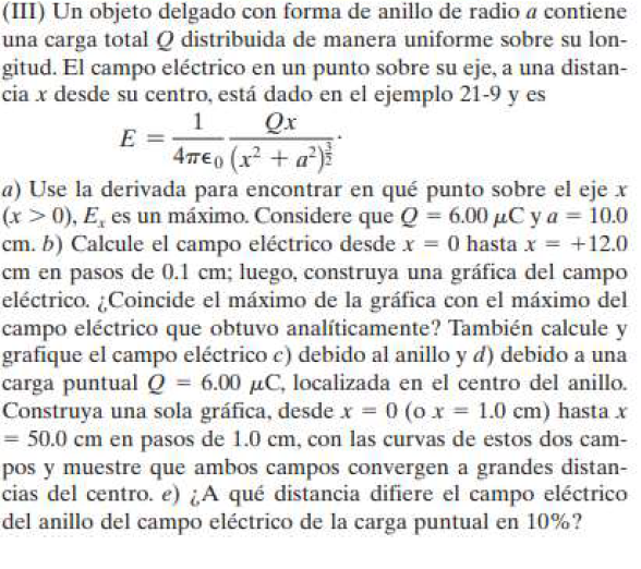 (III) ﻿Un objeto delgado con forma de anillo de radio | Chegg.com