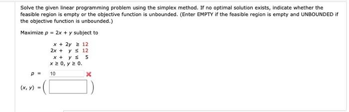 Solved Solve The Given Linear Programming Problem Using The