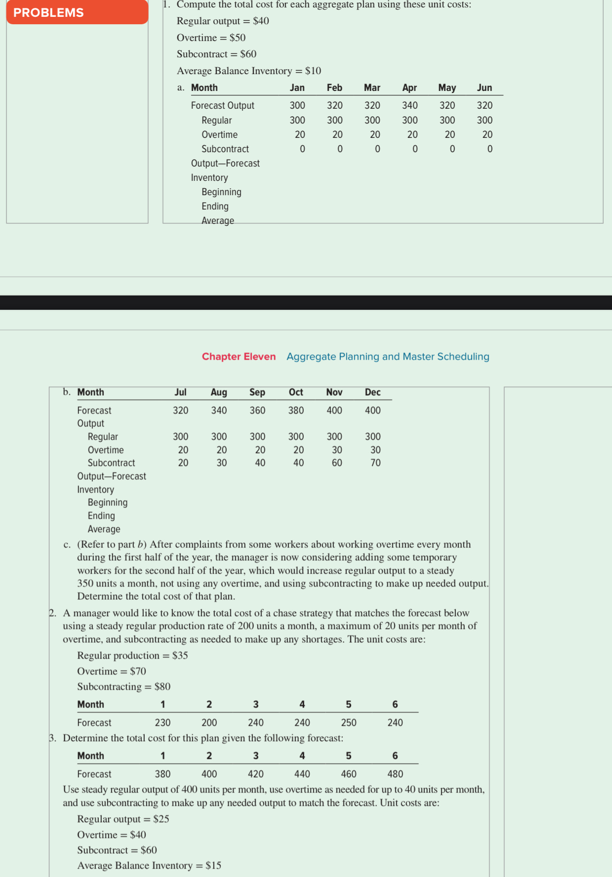 PROBLEMSCompute the total cost for each aggregate | Chegg.com
