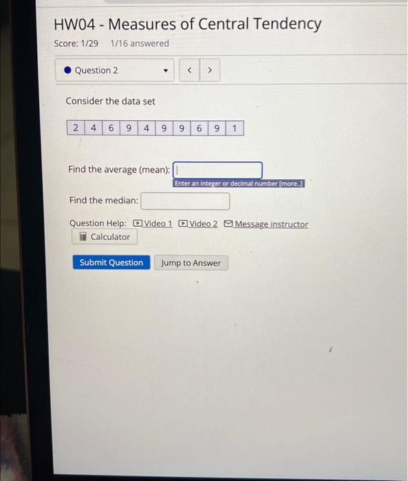 Solved Consider the data set | Chegg.com