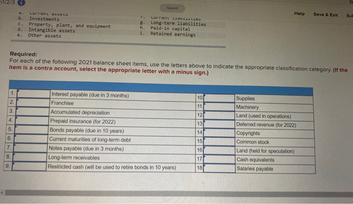 Solved the following are the typical classifications used in | Chegg.com