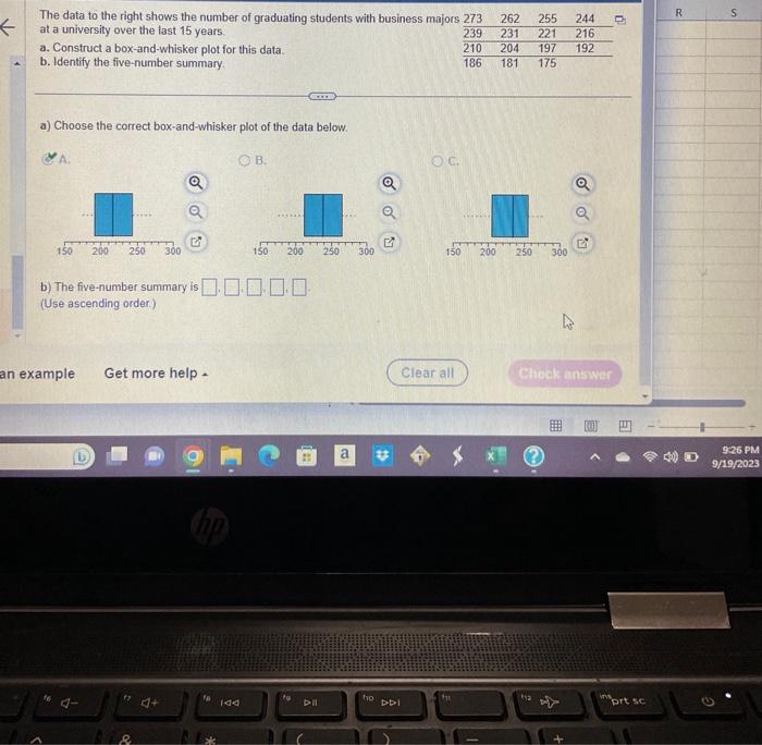 Solved a) Choose the correct box-and-whisker plot of the | Chegg.com