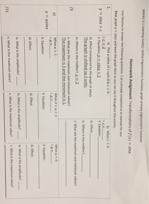 Solved MHF4U 5.1 Learning Goal(s): Define trigonometric | Chegg.com