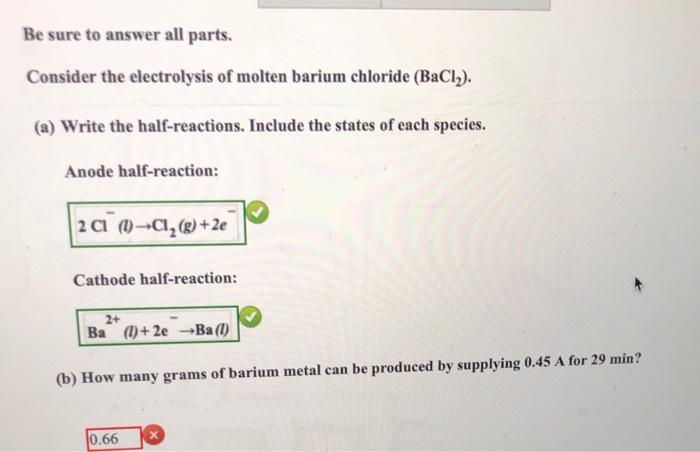 Solved Be sure to answer all parts. Consider the | Chegg.com