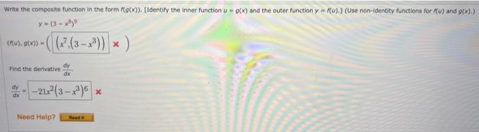 Solved Write the composite function in the form f(g(x)). | Chegg.com