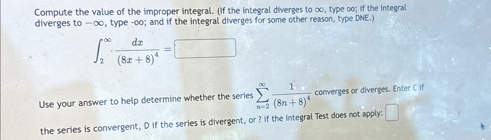 Solved Compute the value of the improper integral. (If the | Chegg.com