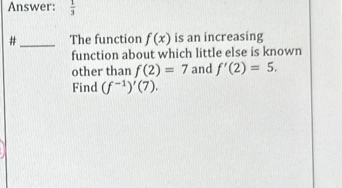 Solved Answer: 13# The function f(x) ﻿is an increasing | Chegg.com