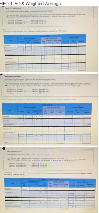 Solved FIFO, LIFO \& Weighted Average Beareset artmmetin | Chegg.com