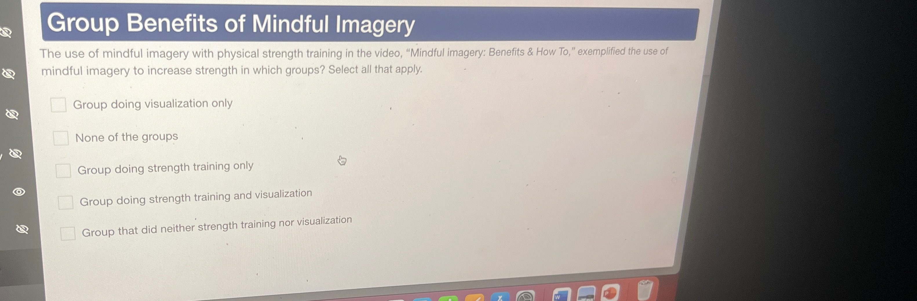 Solved Group Benefits of Mindful ImageryThe use of mindful | Chegg.com