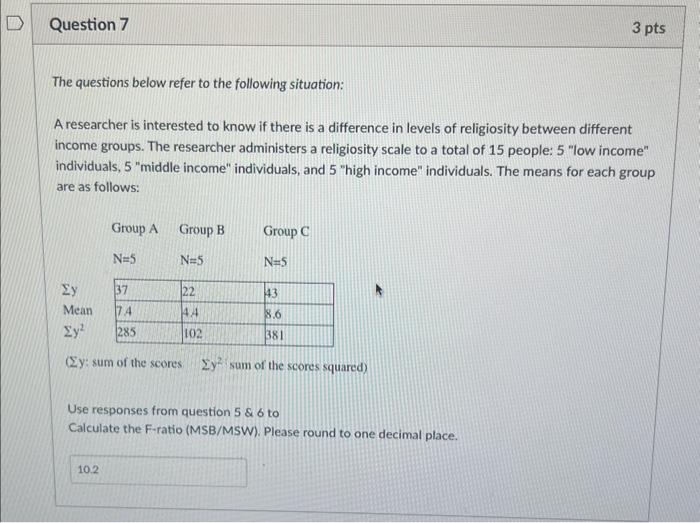 Solved Question The questions below refer to the following | Chegg.com