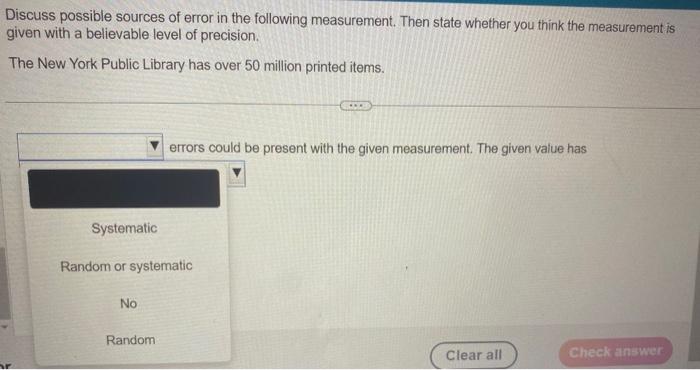 Solved Discuss possible sources of error in the following | Chegg.com