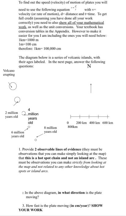 Solved To find out the speed (velocity) of motion of plates | Chegg.com