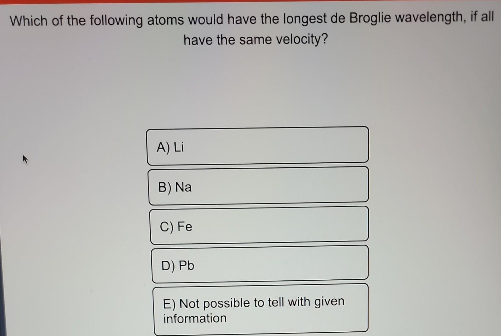 Solved Which of the following atoms would have the longest | Chegg.com