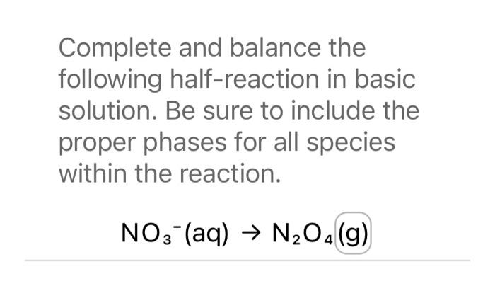 Solved Complete and balance the following redox reaction in | Chegg.com