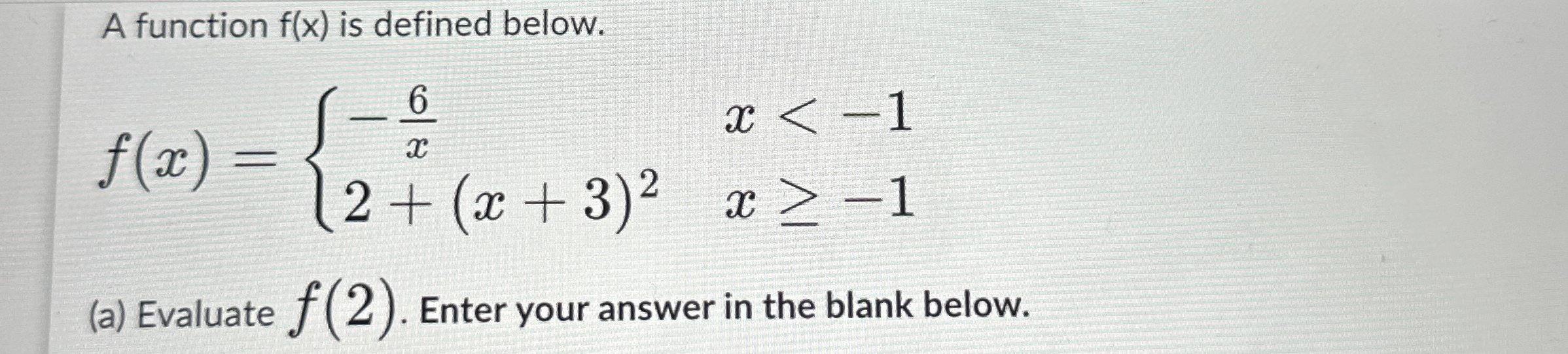 Solved A function f(x) ﻿is defined | Chegg.com
