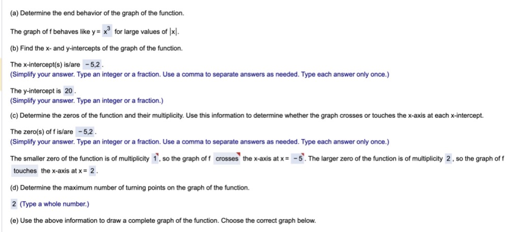 Analyze the polynomial function f(x)equalsleft | Chegg.com