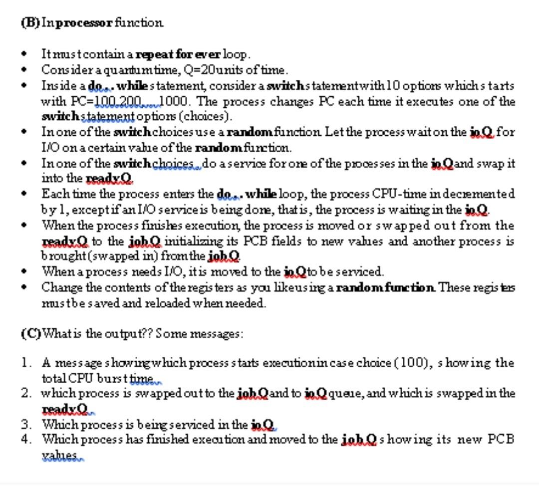 Solved struct PCB int proc-id; int PC: int CPU-Bust; int | Chegg.com
