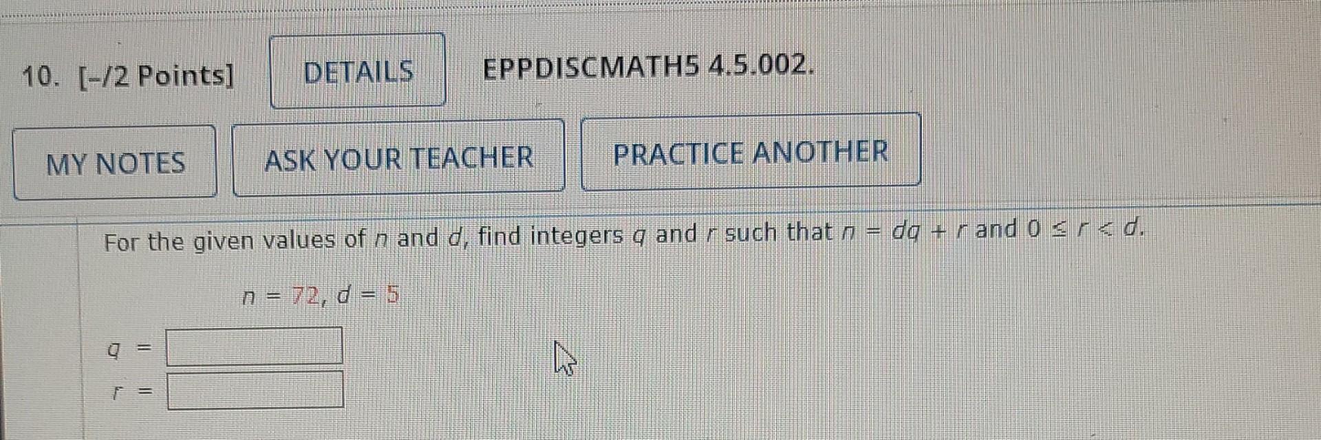 Solved 6. [2/3 Points] DETAILS PREVIOUS ANSWERS EPPDISCMATH5 | Chegg.com