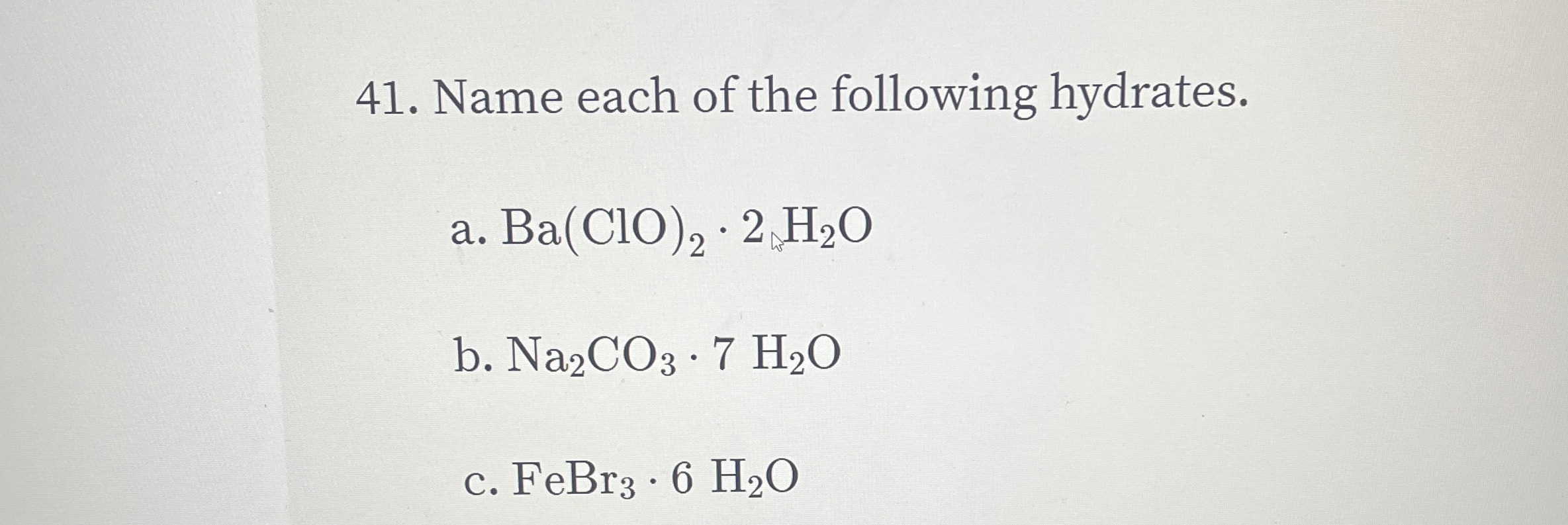 Solved Name each of the following | Chegg.com