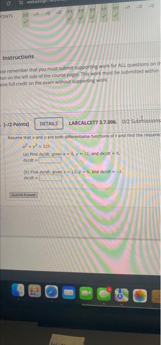 Solved POINTS webassign.